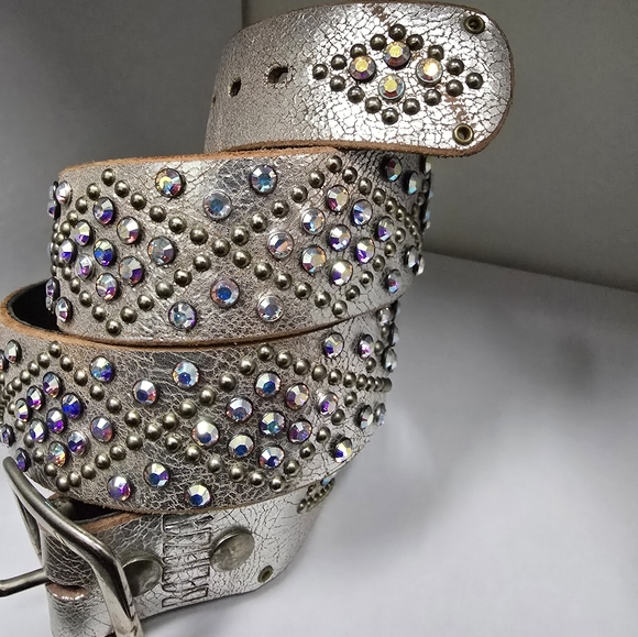 BALTAZAR | Accessories | Baltazar Rare Distressed Silver Leather Rock ...